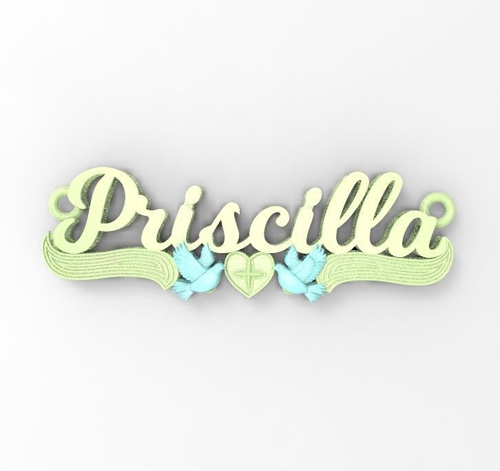 Priscilla name plate 3D model 3D printable | CGTrader