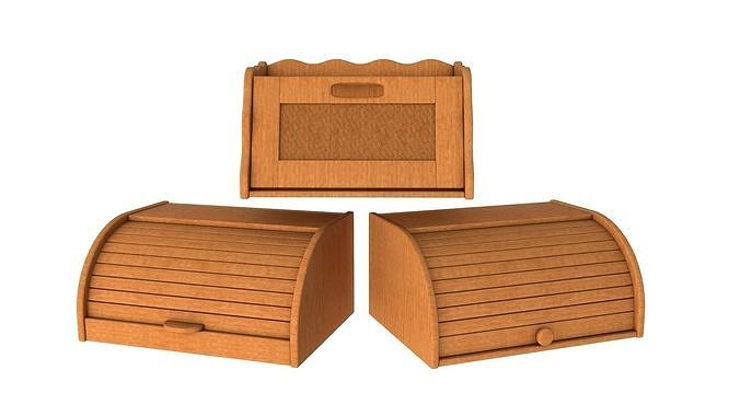 Bread Box Wood 3D model | CGTrader