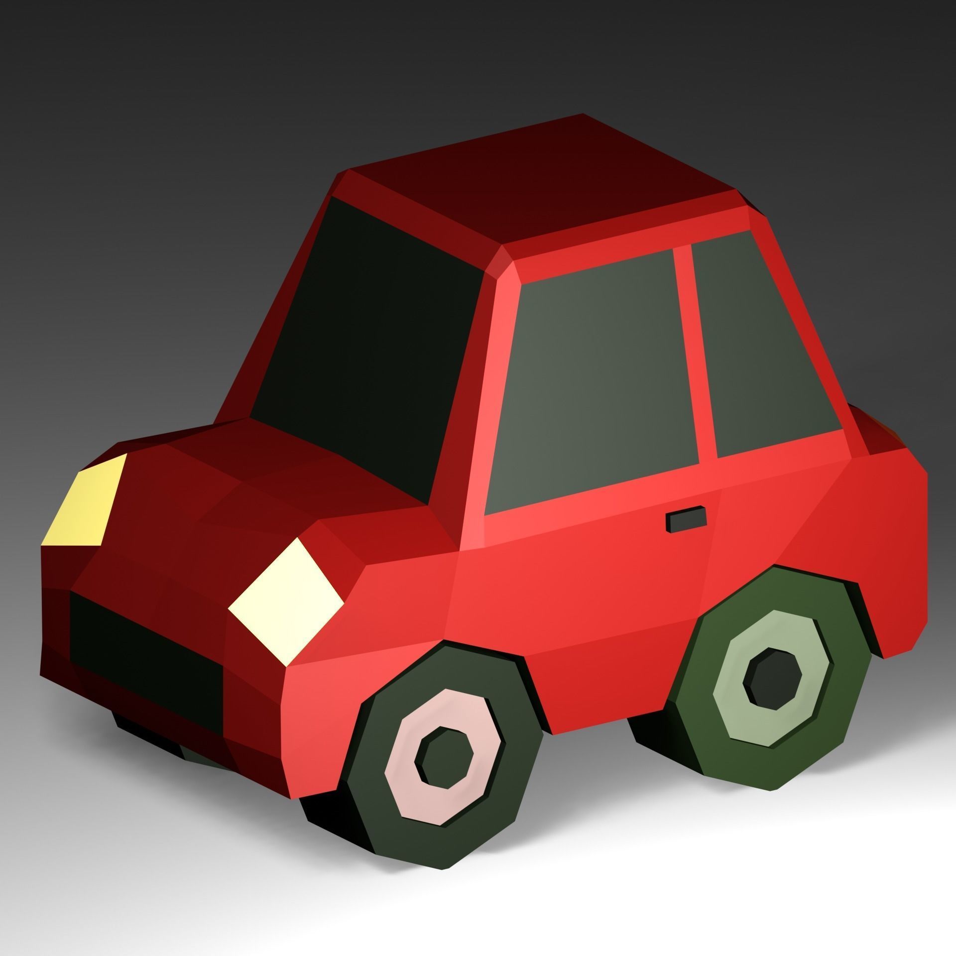 Low Poly Smart Mini Car 3D model free VR / AR / low-poly 3D model ...