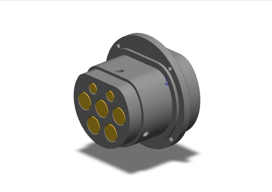 Type 2 Mennekes socket outlet 480V 3 phase 63A or 1 phase 70A 3D model ...