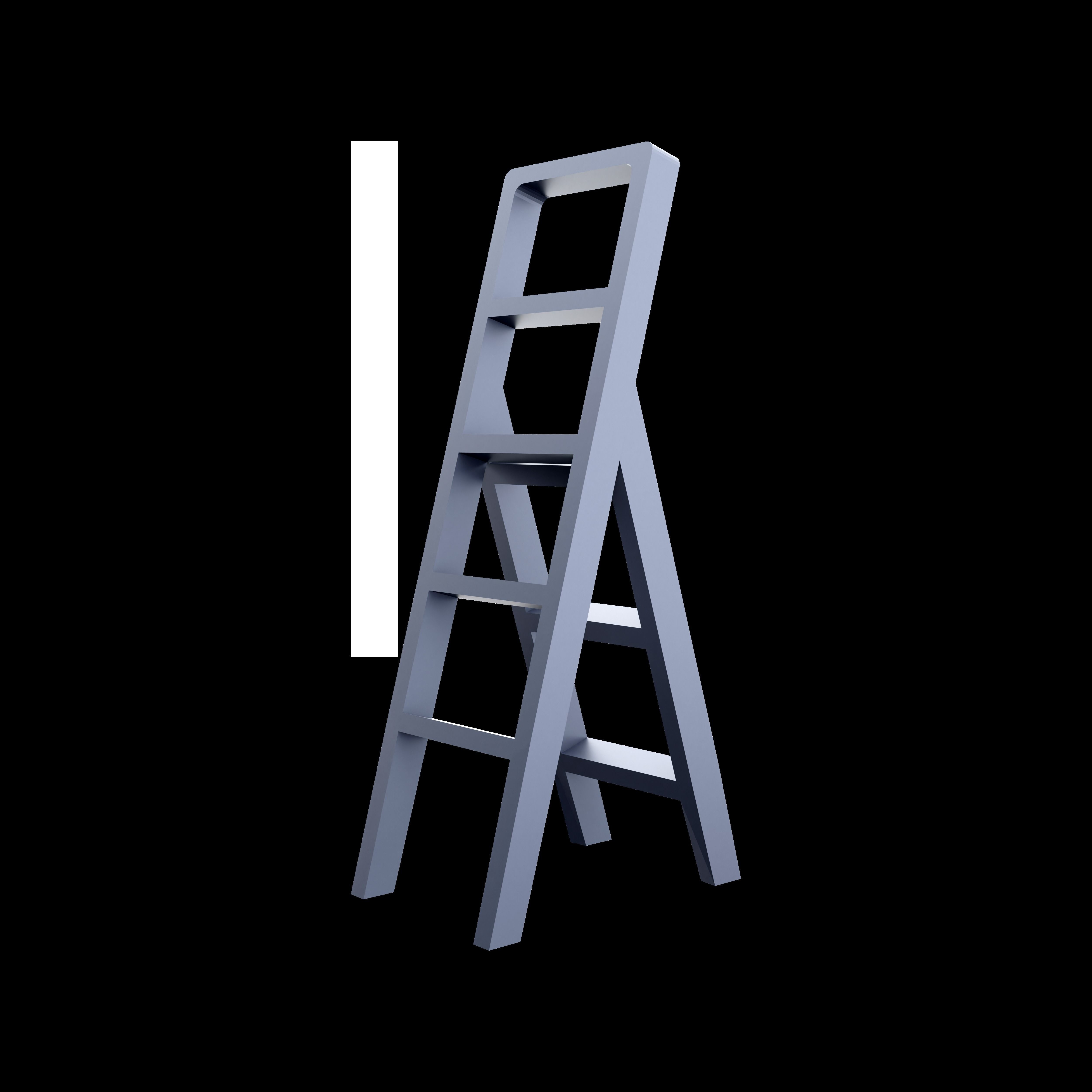 Folding ladder cartoon icon 3D model | CGTrader