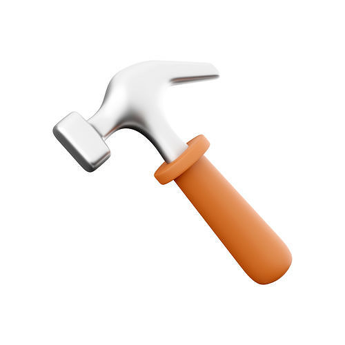 Hand hammer cartoon icon 3D model | CGTrader