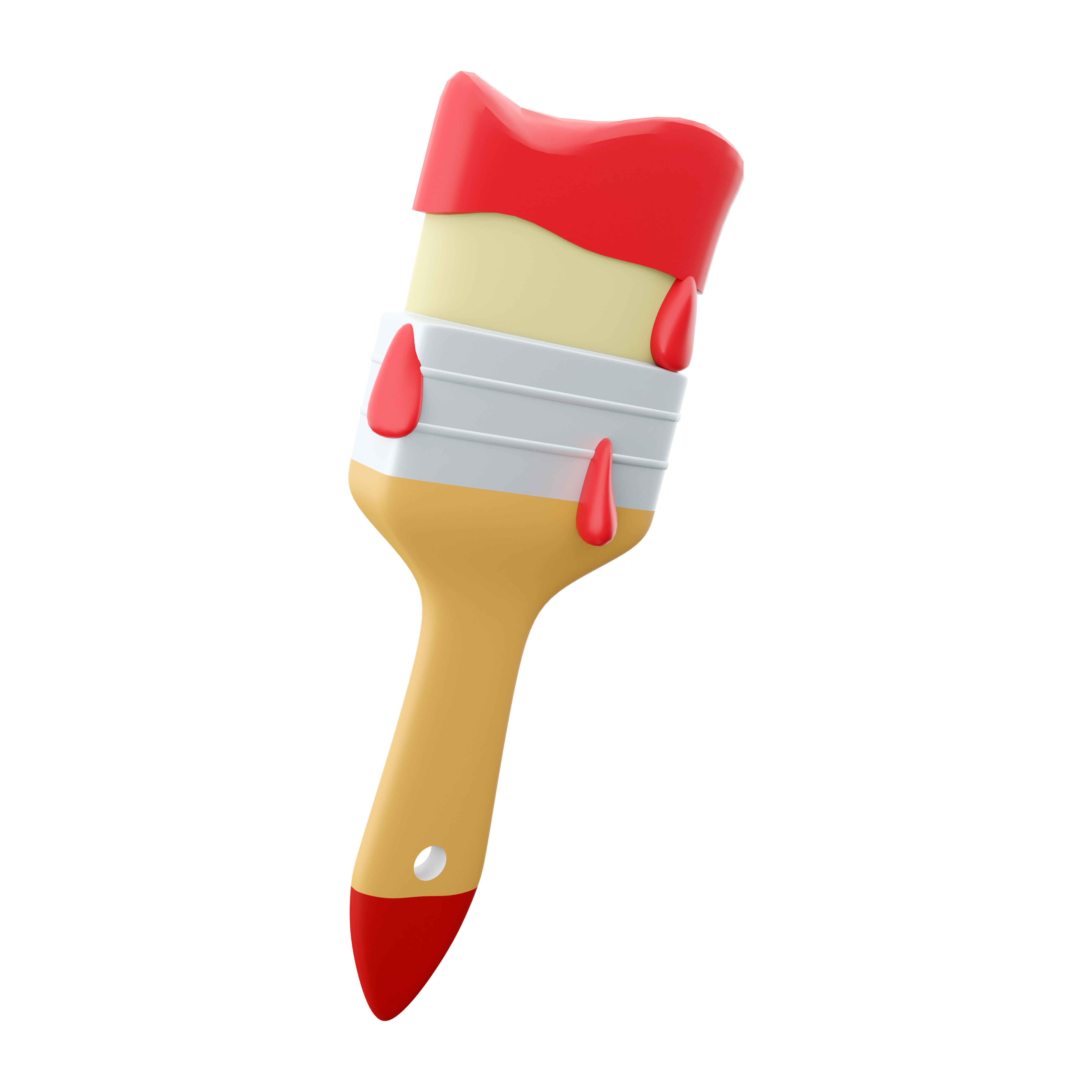 Wall paint brush cartoon icon 3D model | CGTrader