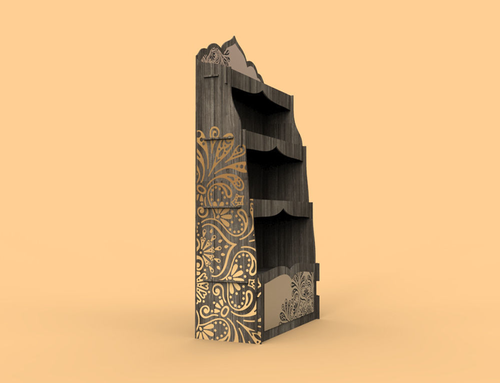 Wooden oriental stand - generic display - POS 3D model | CGTrader