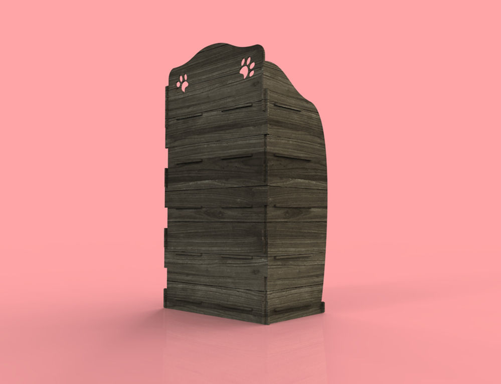 PAW stand Wooden display for pet products POS 3D model | CGTrader