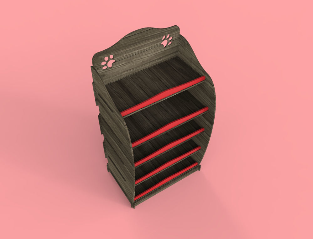 PAW stand Wooden display for pet products POS 3D model | CGTrader
