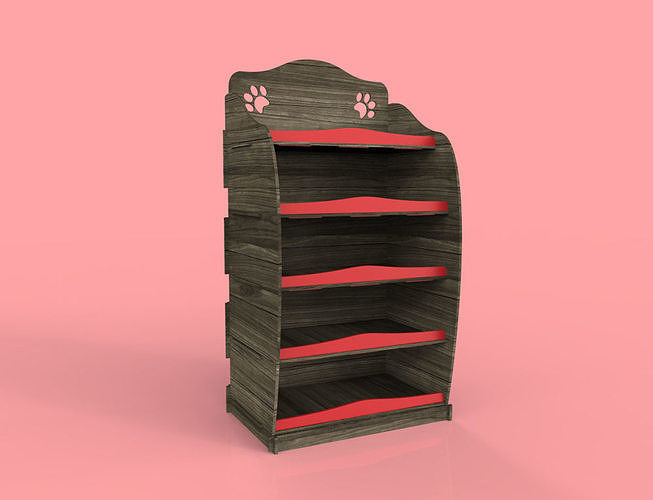 PAW stand Wooden display for pet products POS 3D model | CGTrader