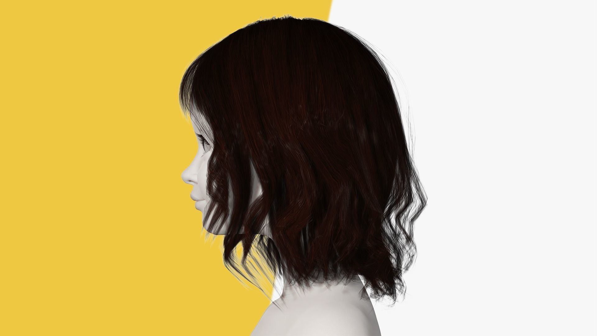 3D model Cute Haircut Female Woman Girl Realistic cartoon hair VR / AR ...