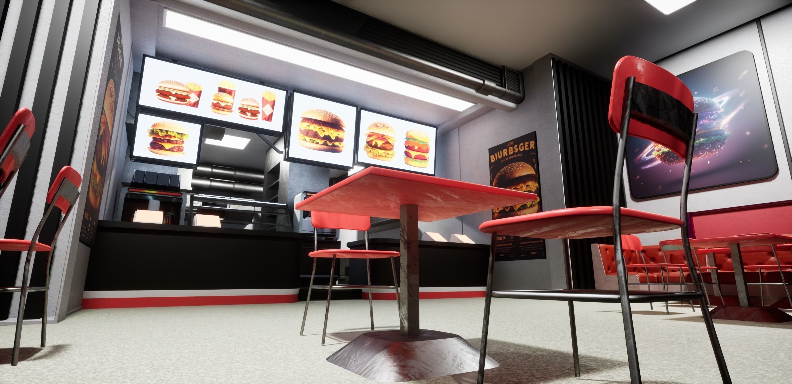 Cyberpunk Burger Restaurant 3D model | CGTrader