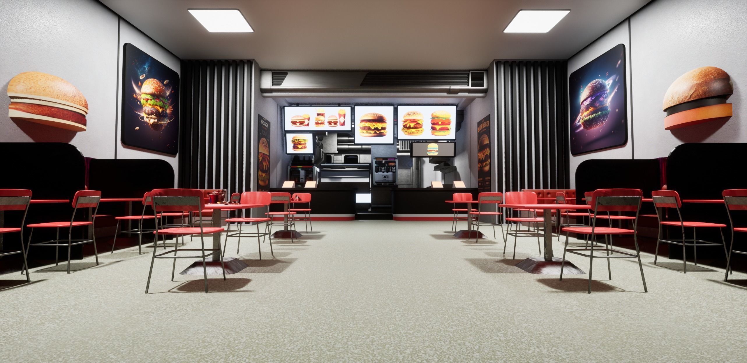 Cyberpunk Burger Restaurant 3D model | CGTrader