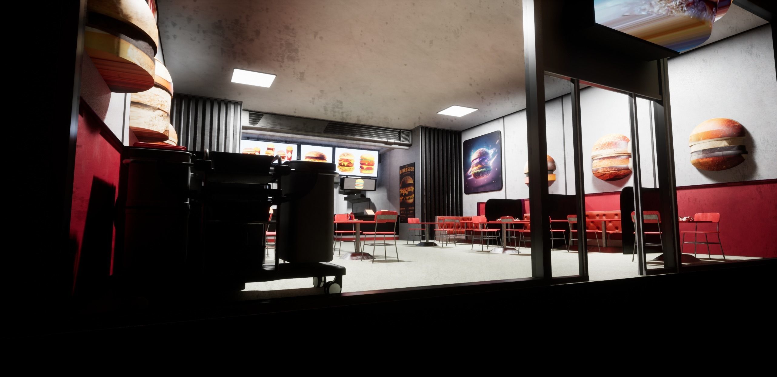 Cyberpunk Burger Restaurant 3D model | CGTrader