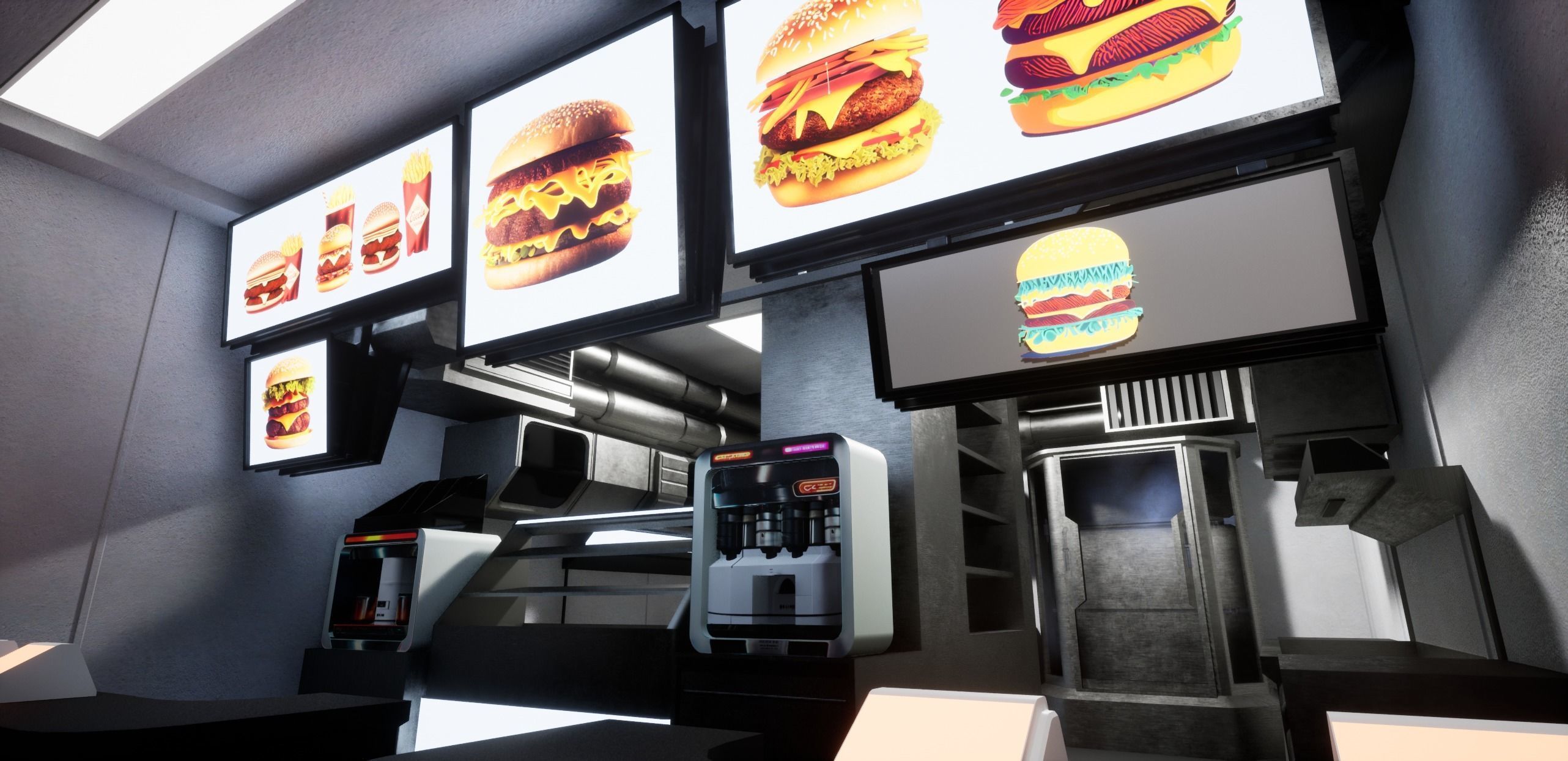 Cyberpunk Burger Restaurant 3D model | CGTrader