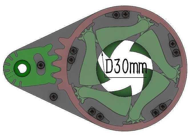 D30M5BTY2 mechanical mechanism for 3d printing shutter iris diy 3D ...