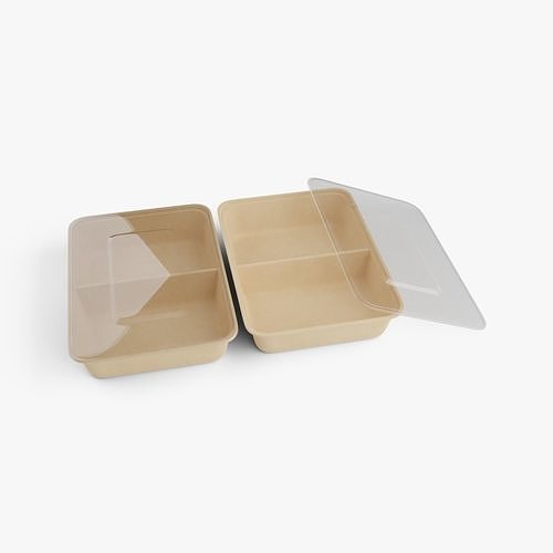 3D model Rectangle Meal Prep Container 5 VR / AR / low-poly | CGTrader