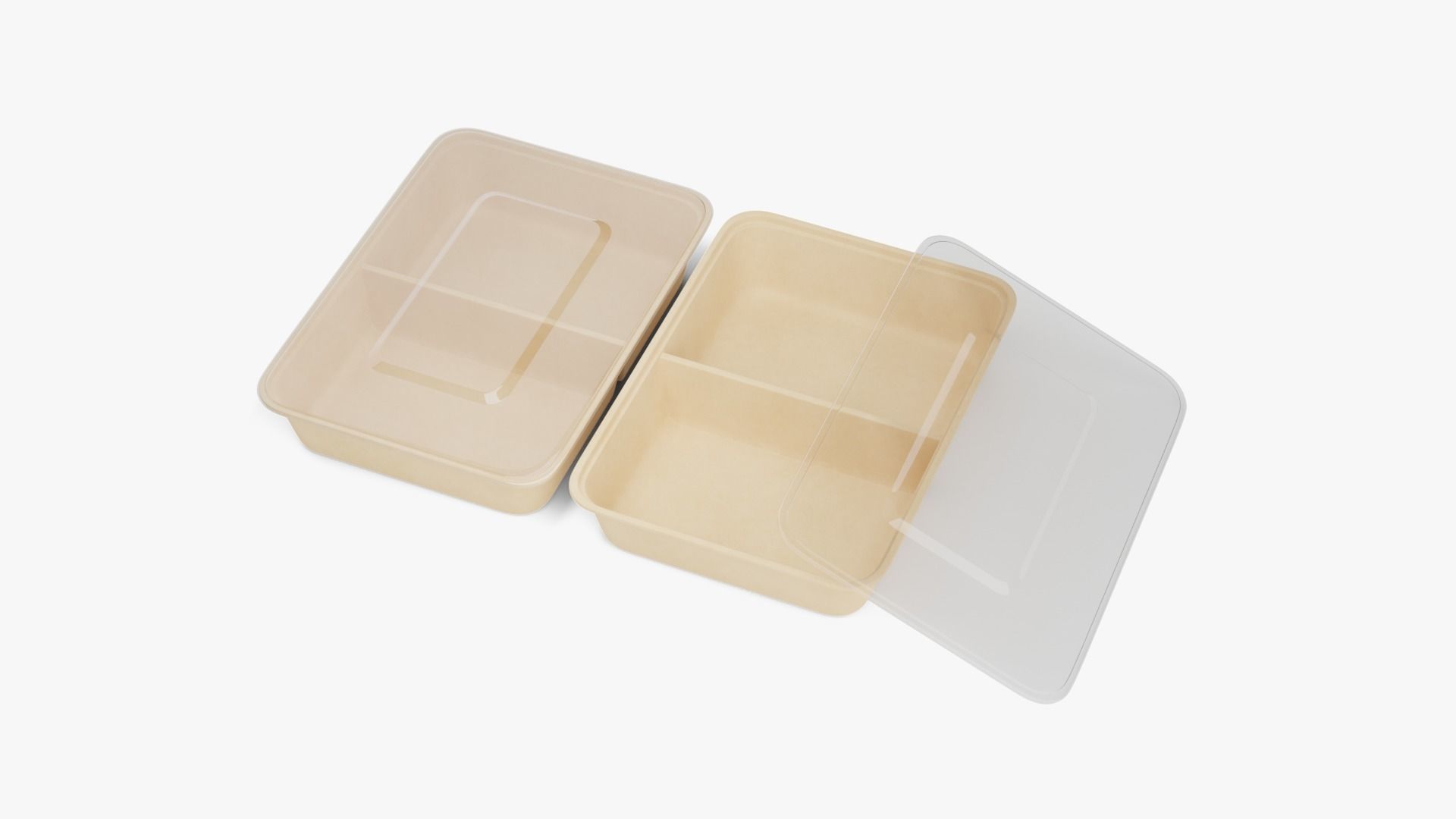 3D model Rectangle Meal Prep Container 5 VR / AR / low-poly | CGTrader