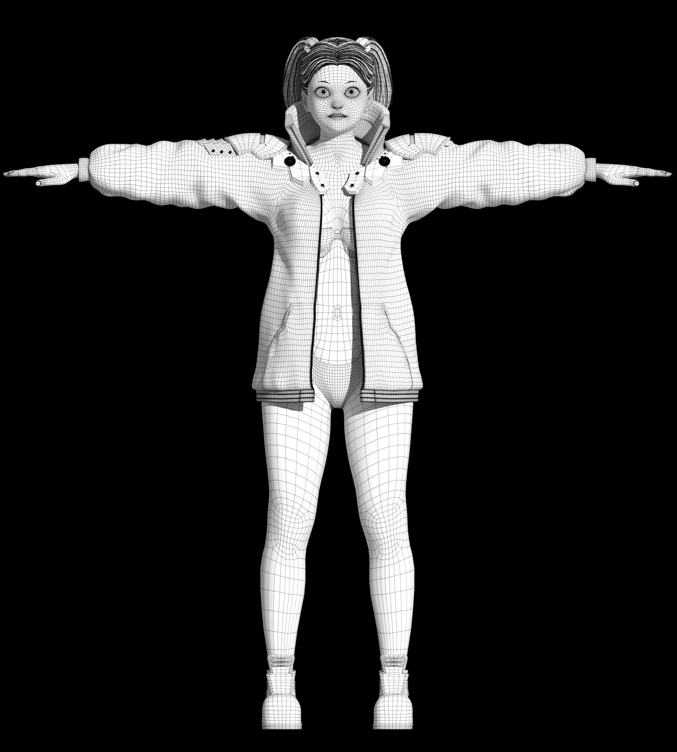 Cyberpunk Edrunners Rebecca T-pose 4K texture 3D model | CGTrader