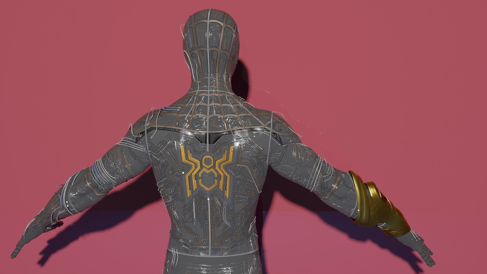 Spider Man Black And Gold Suit 3d Model Rigged Cgtrader