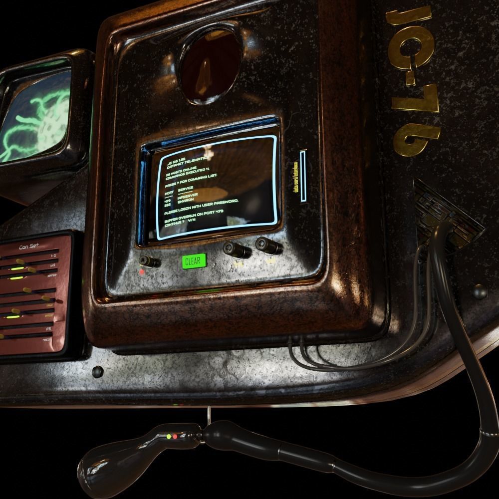 Scifi console terminal com cyberpunk device 3D model | CGTrader