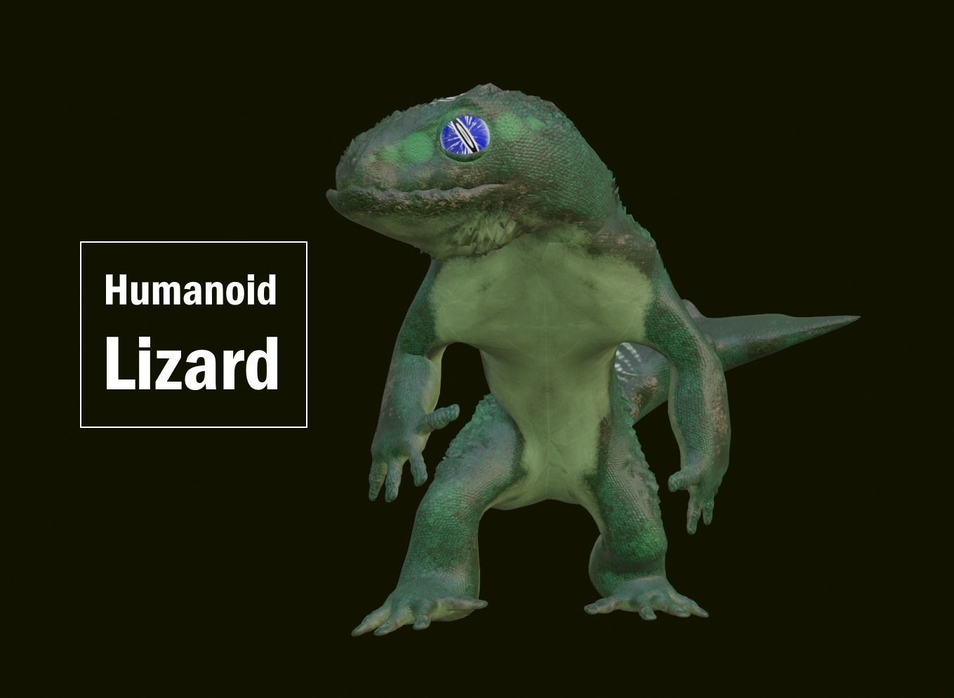 3D model Green and Purple Humanoid Lizard VR / AR / low-poly | CGTrader