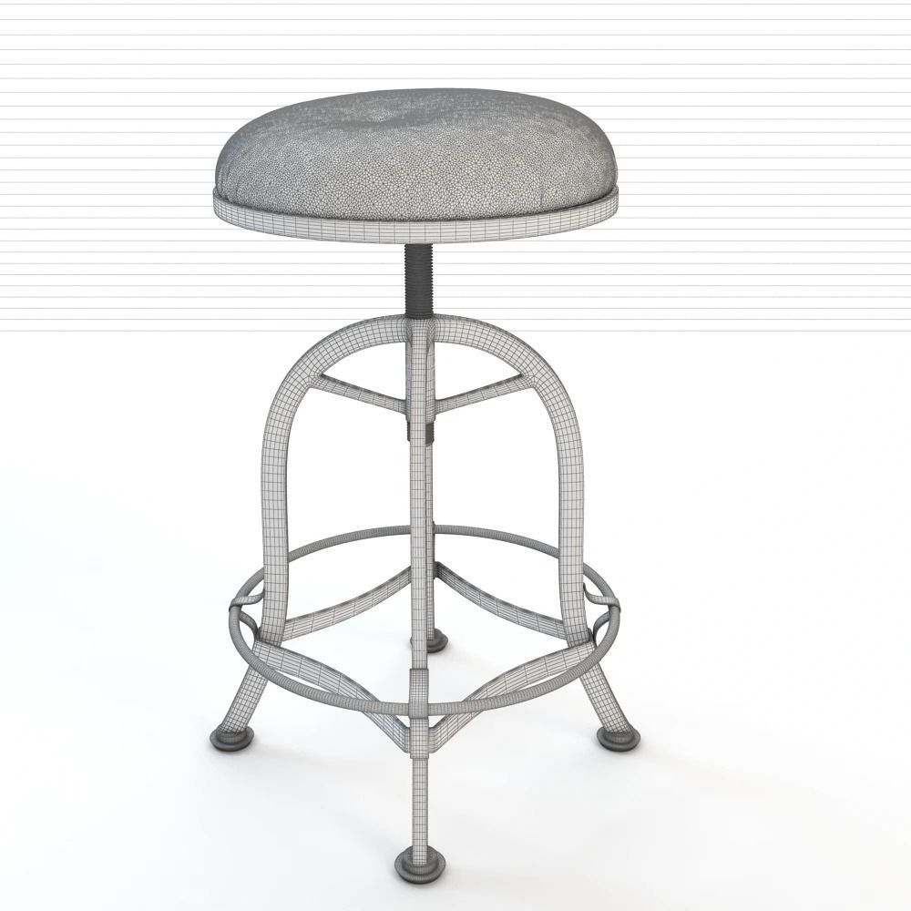 Adjustable Industrial Bar Stool 3D model | CGTrader