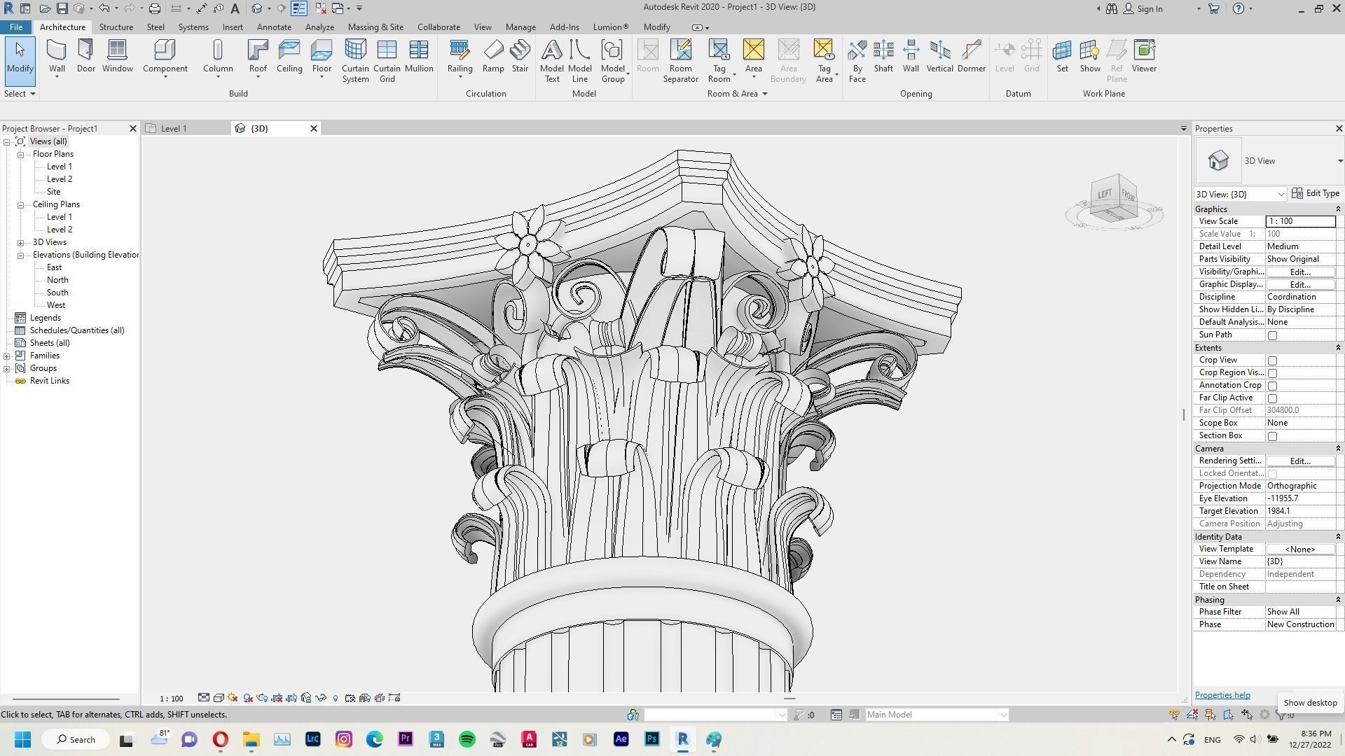 Classic Column Revit Family 3D model | CGTrader
