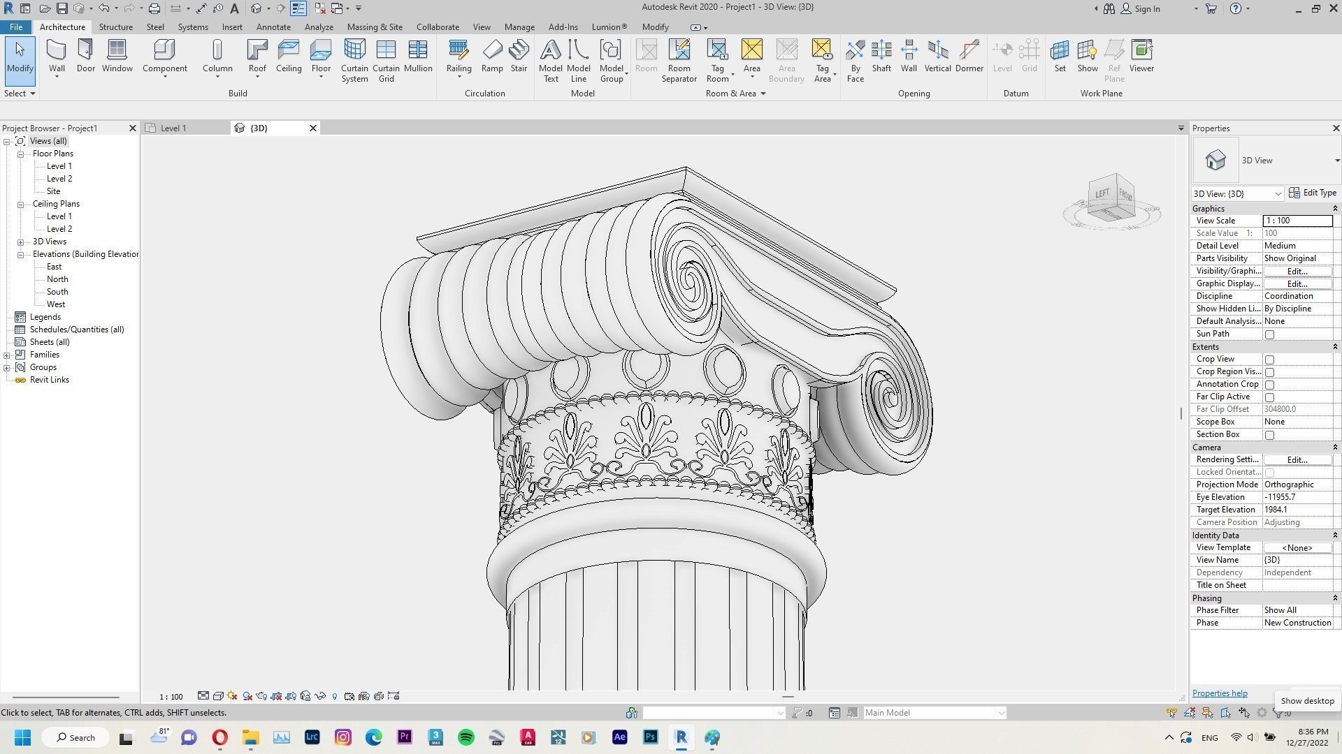 Classic Column Revit Family 3D model | CGTrader