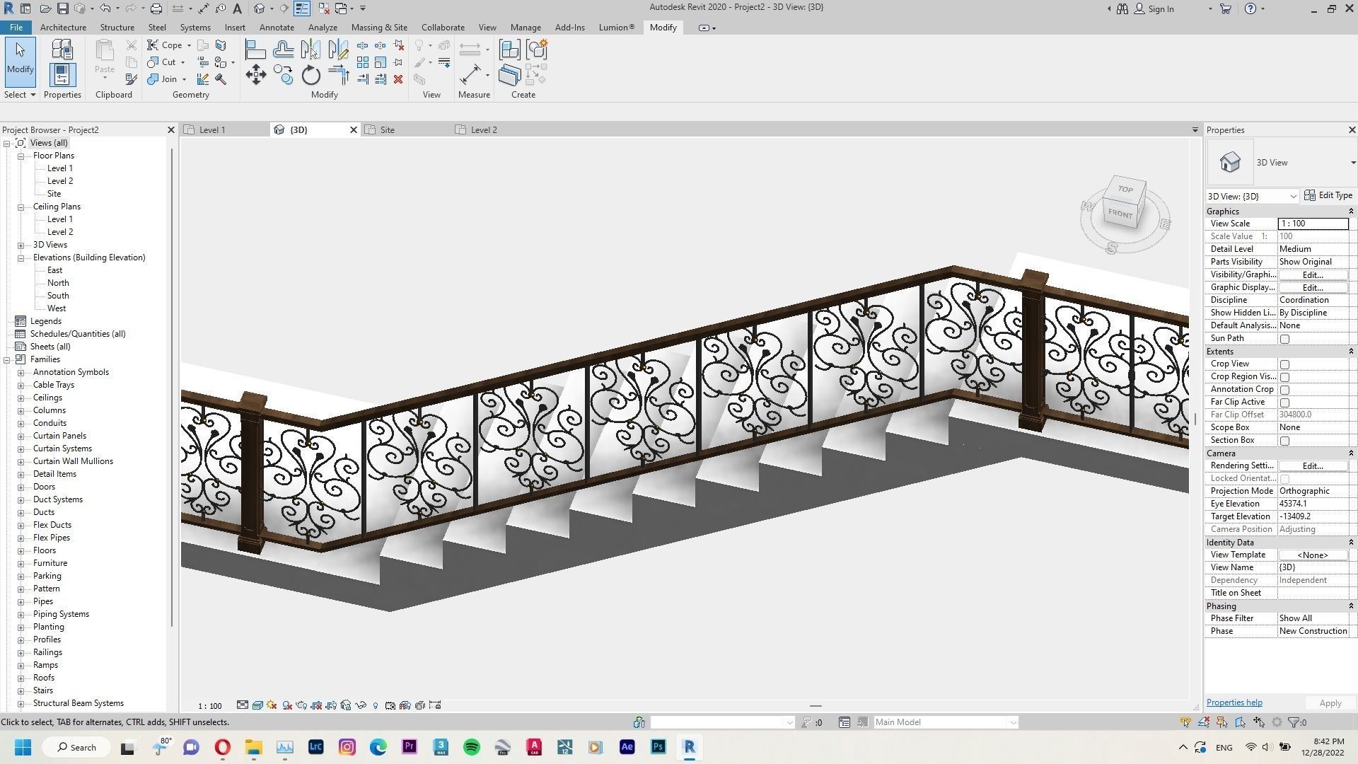 Classic Railing Revit Family 3D model | CGTrader