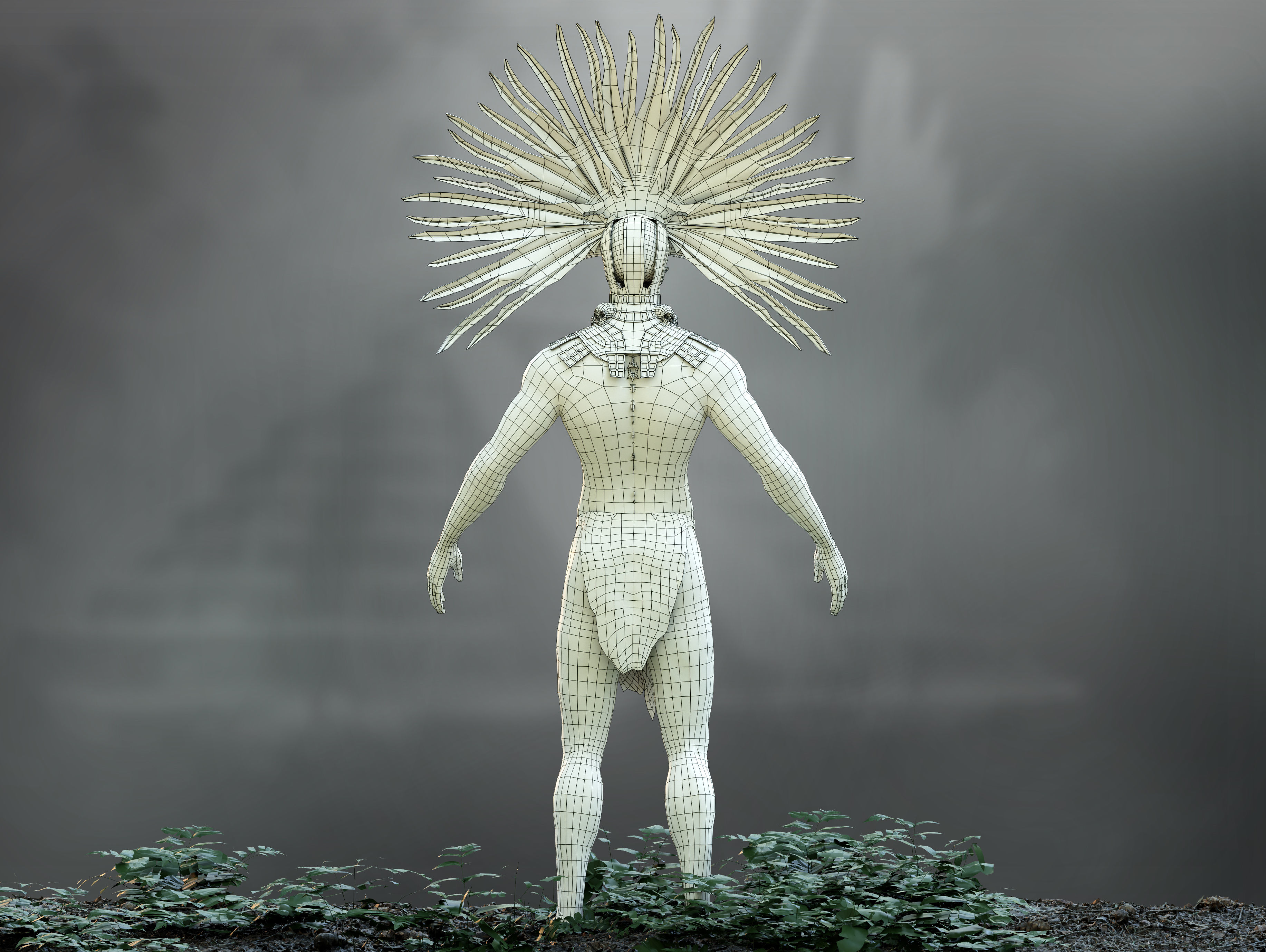 3D model Aztec god of the dead Mictlantecuhtli VR / AR / low-poly ...