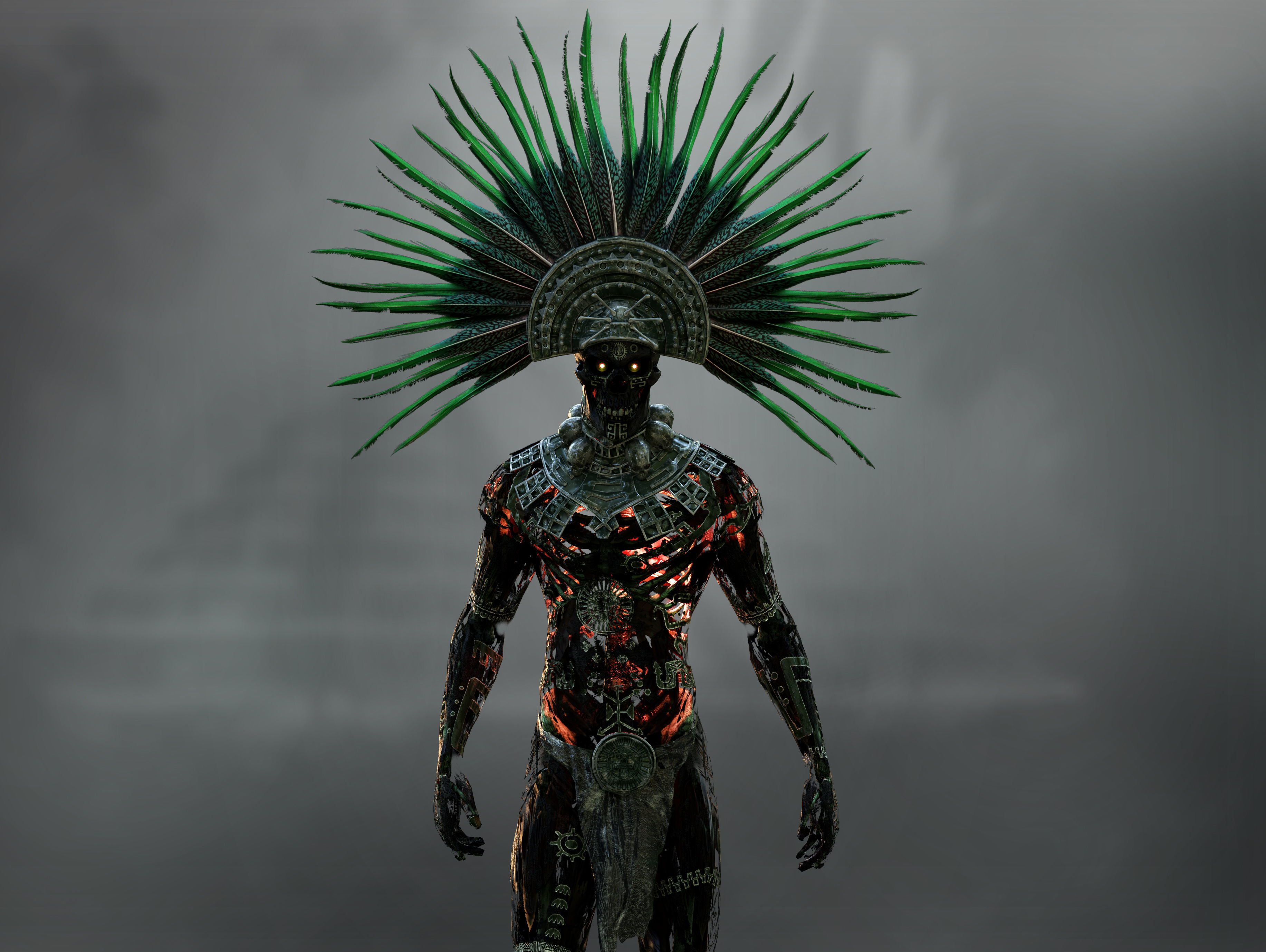 3D model Aztec god of the dead Mictlantecuhtli VR / AR / low-poly ...