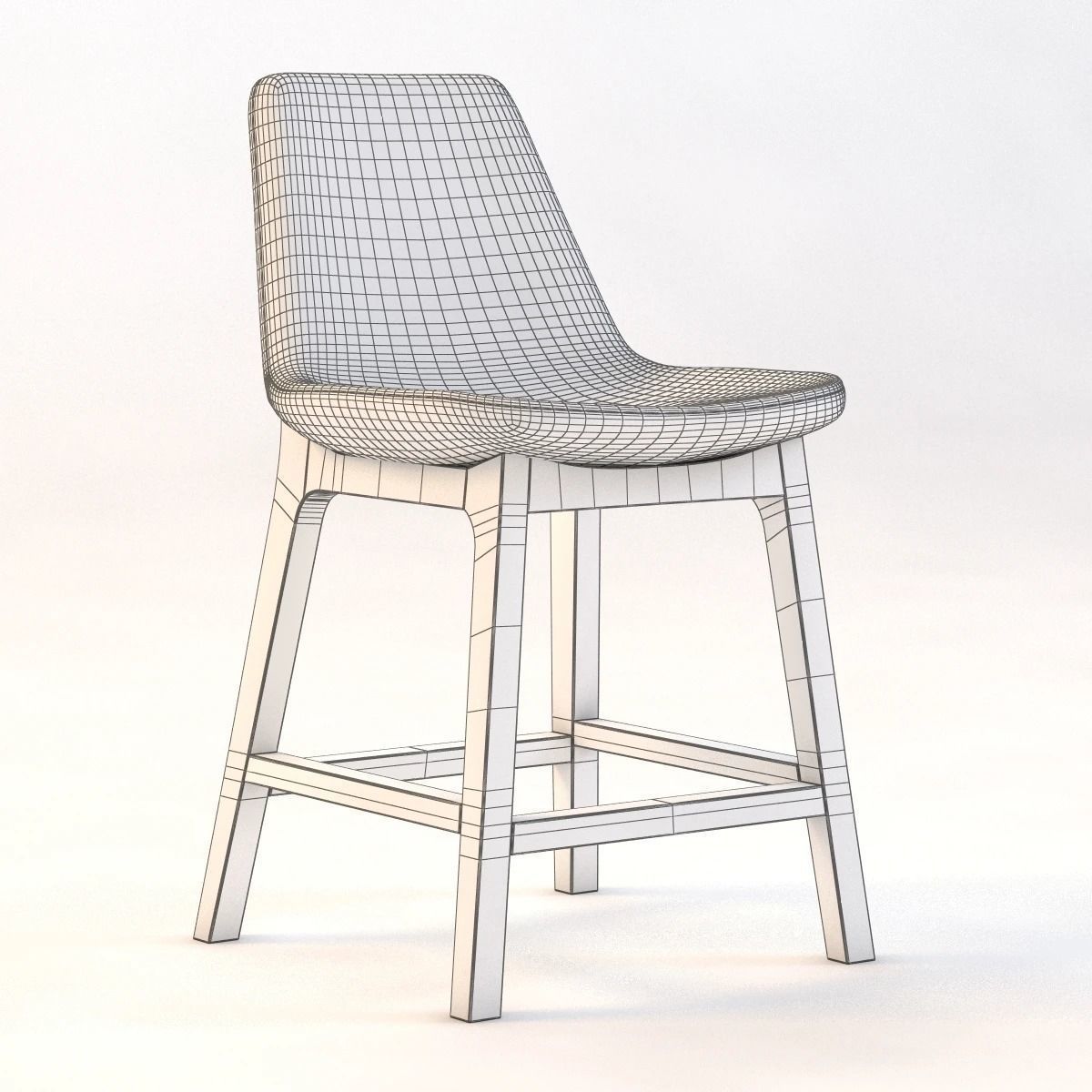 Eiffel Wood Stool 3D model | CGTrader