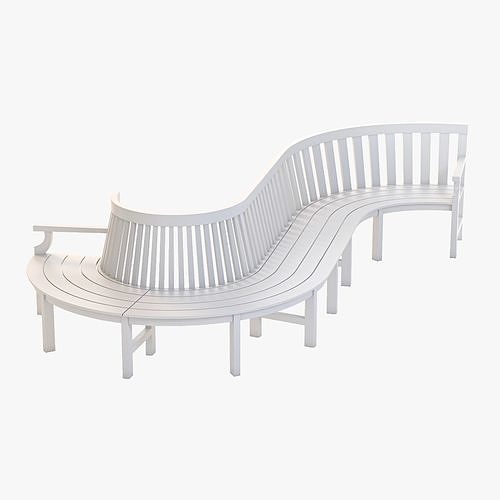 Curved Stylish Outdoor Bench 3D model | CGTrader