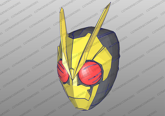 3D model Kamen Rider Zero One Helmet paper papekura VR / AR / low-poly ...