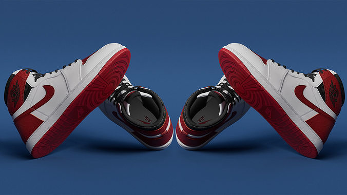 3D model Model 3D Air Jordan 1 Retro High OG Red VR / AR / low-poly ...