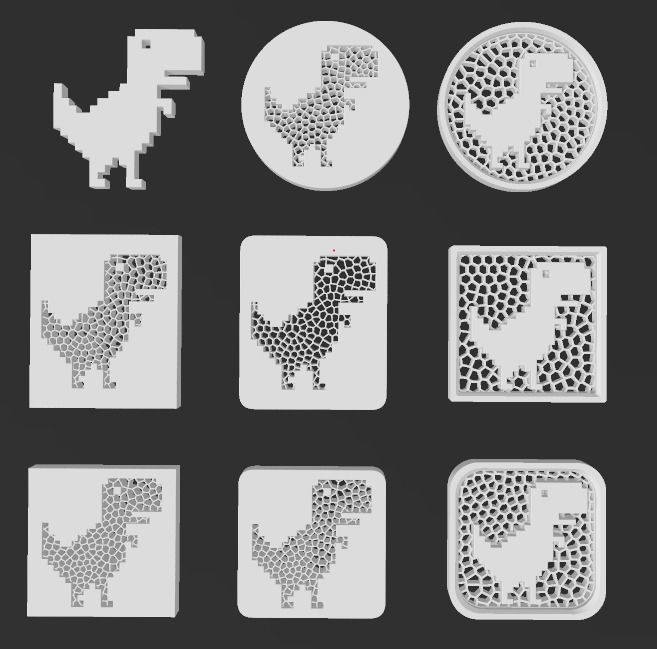 No Internet Google Chrome Dinosaur Game Icon 3D model 3D printable ...