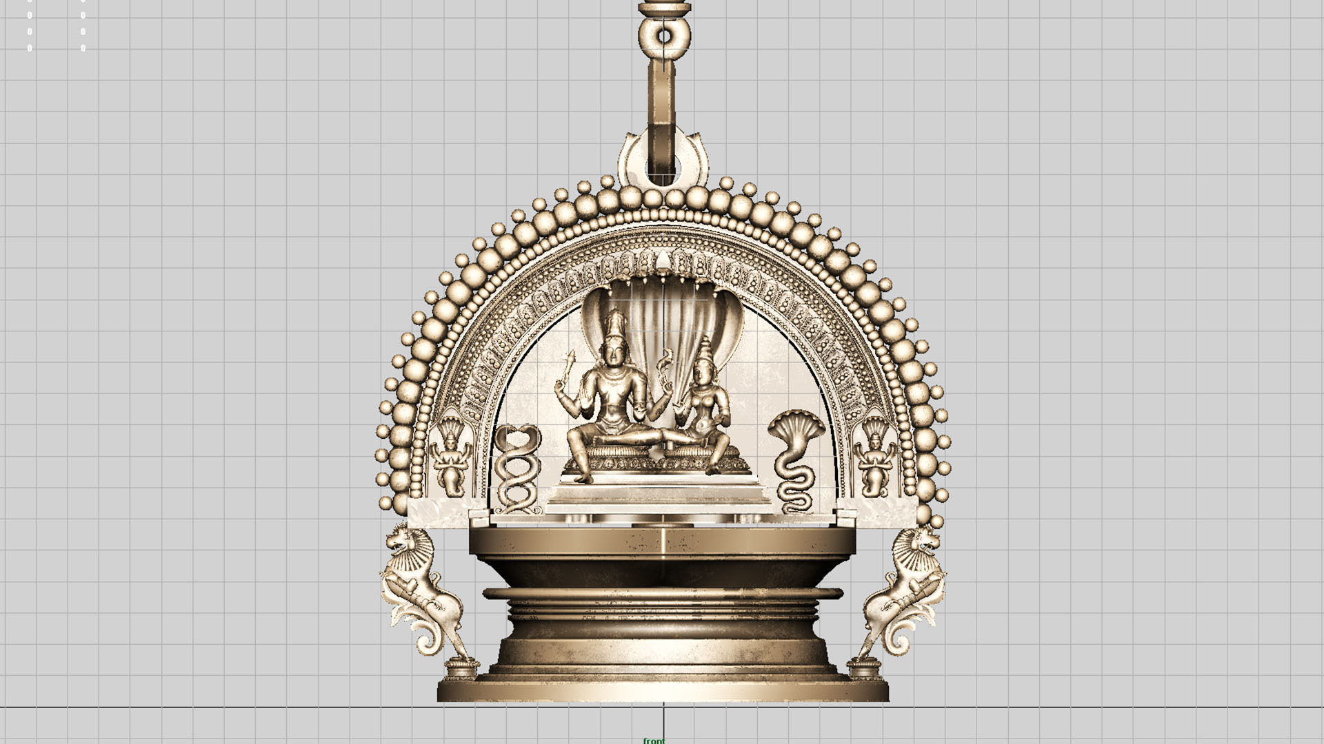 oil lamp god shiva parvati 3D model | CGTrader