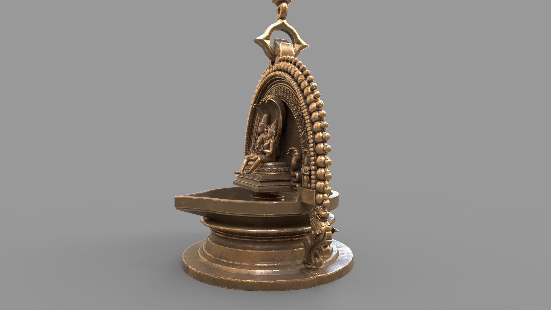 oil lamp god shiva parvati 3D model | CGTrader