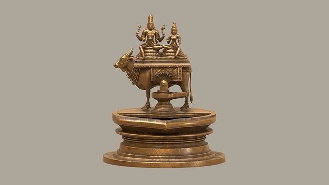 oil lamp god shiva parvati 3D model | CGTrader