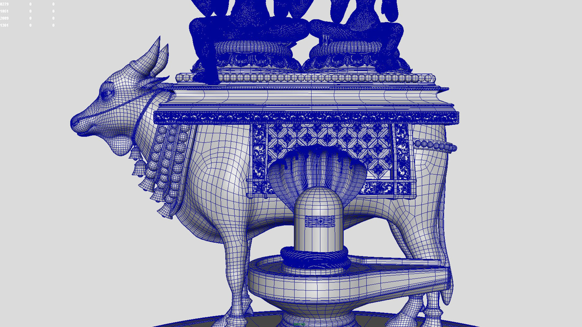 oil lamp god shiva parvati 3D model | CGTrader