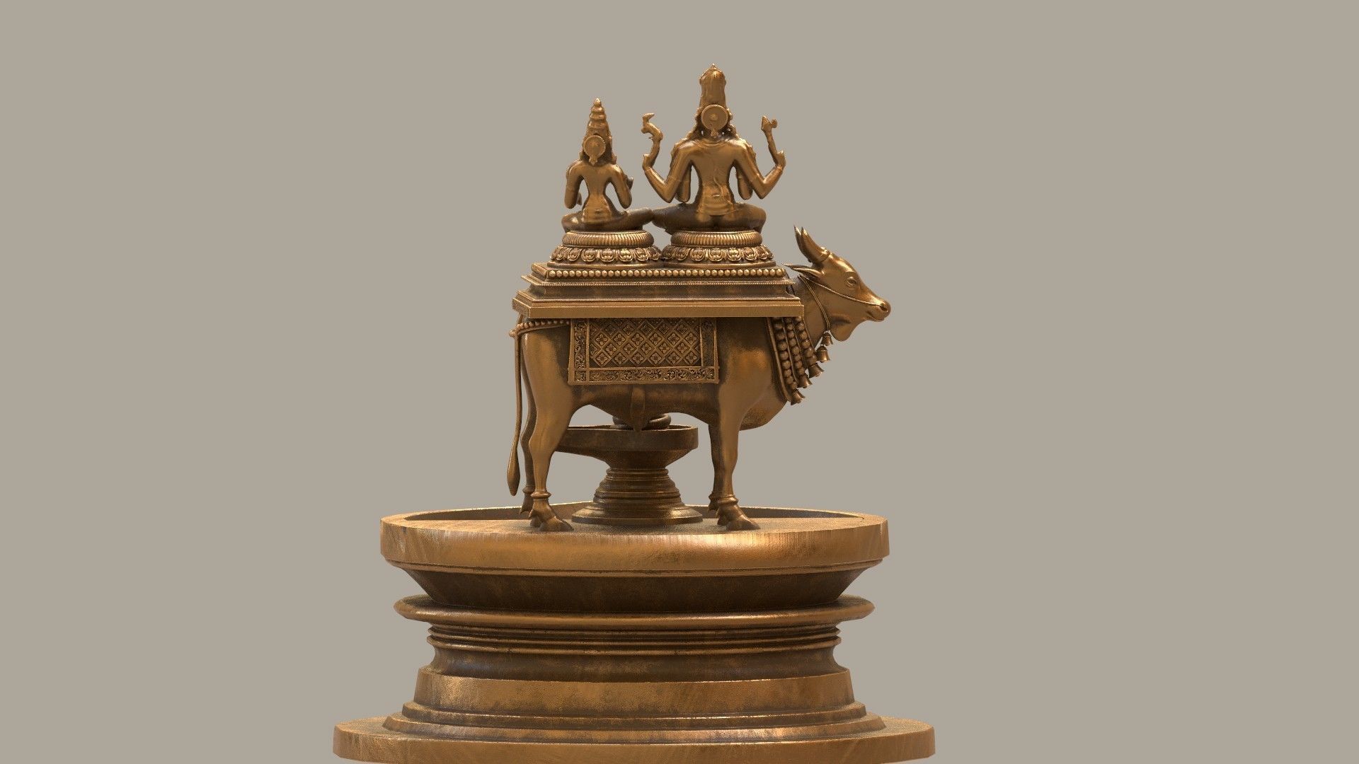 oil lamp god shiva parvati 3D model | CGTrader