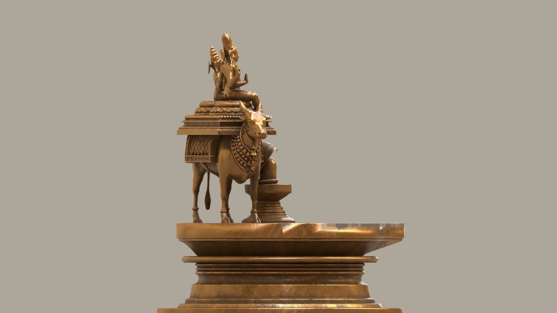 oil lamp god shiva parvati 3D model | CGTrader