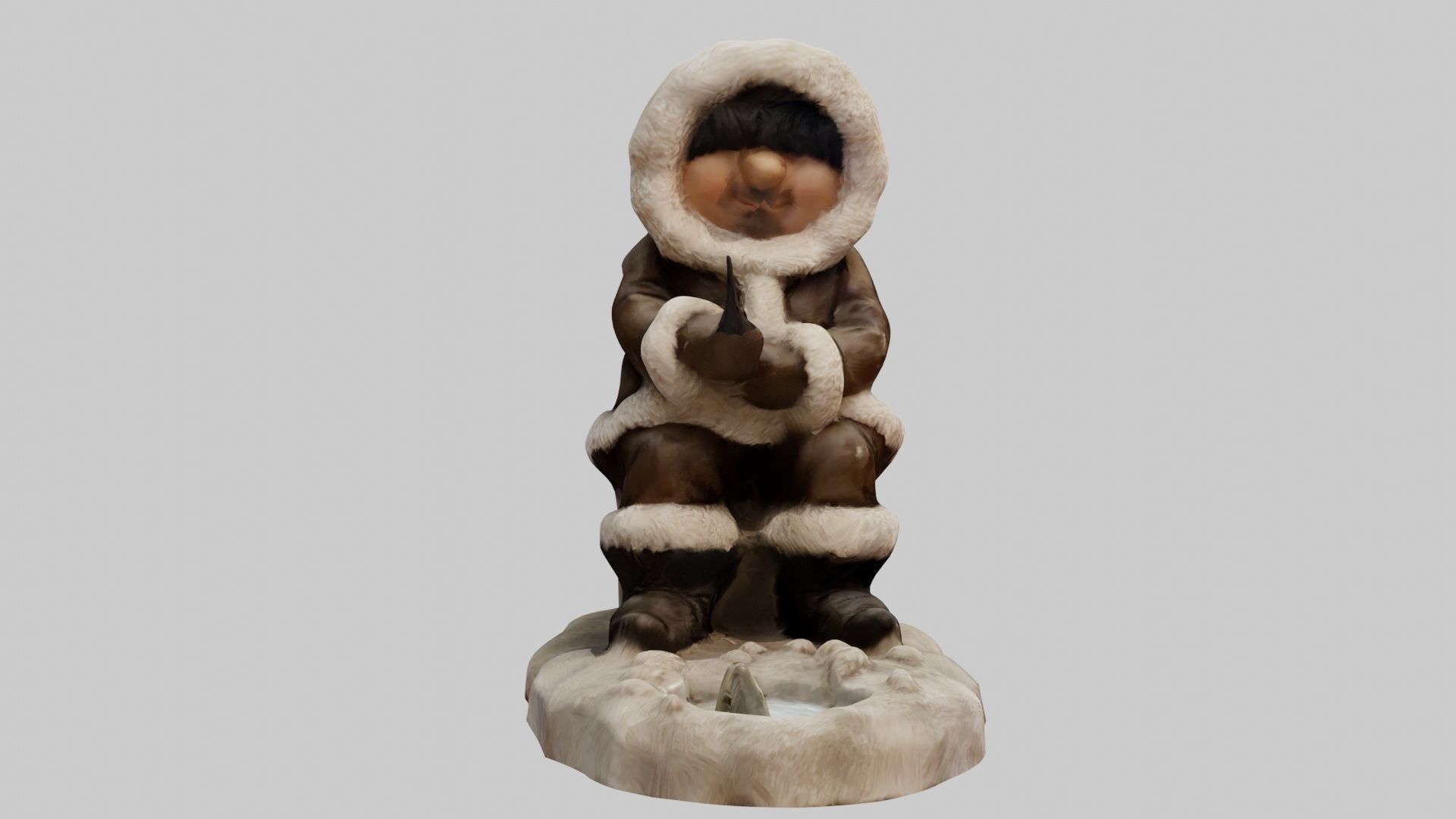 3D model Ice Fishing Eskimo Figure VR / AR / low-poly | CGTrader