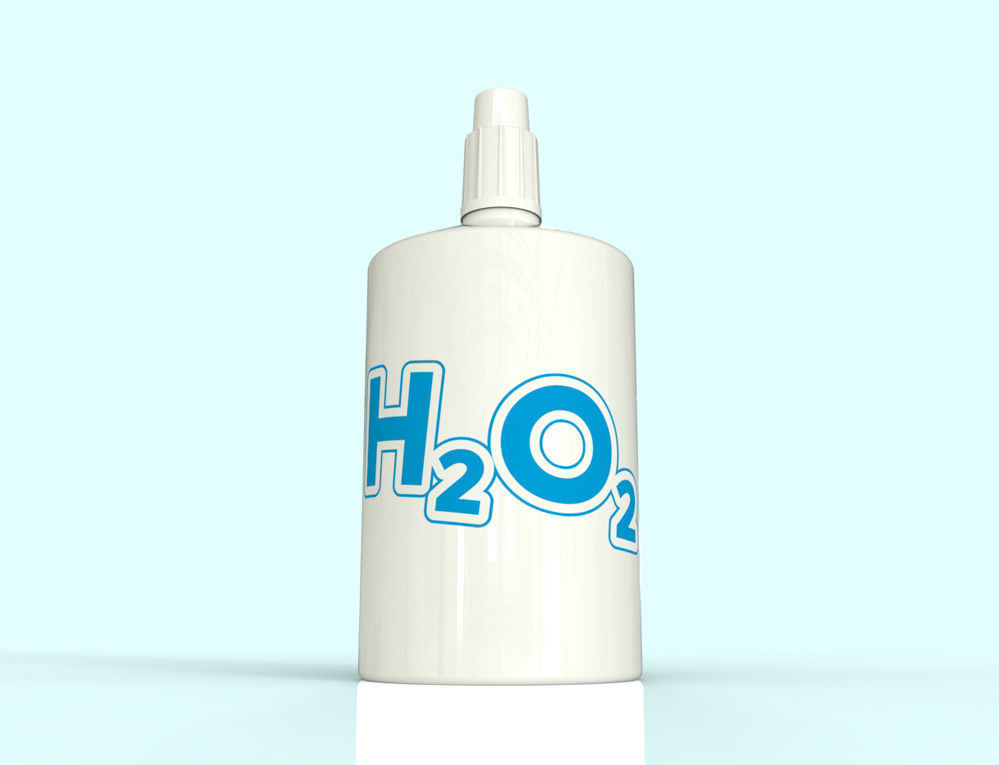 White plastic drip bottle H2O2 - medicine - cure - health 3D model ...