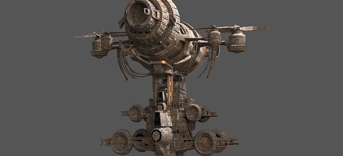 Persian Dystopian airship 3 3D model | CGTrader