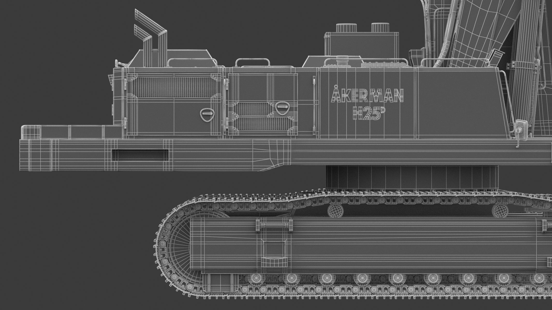 Akerman H25D Backhoe Excavator 3D model | CGTrader