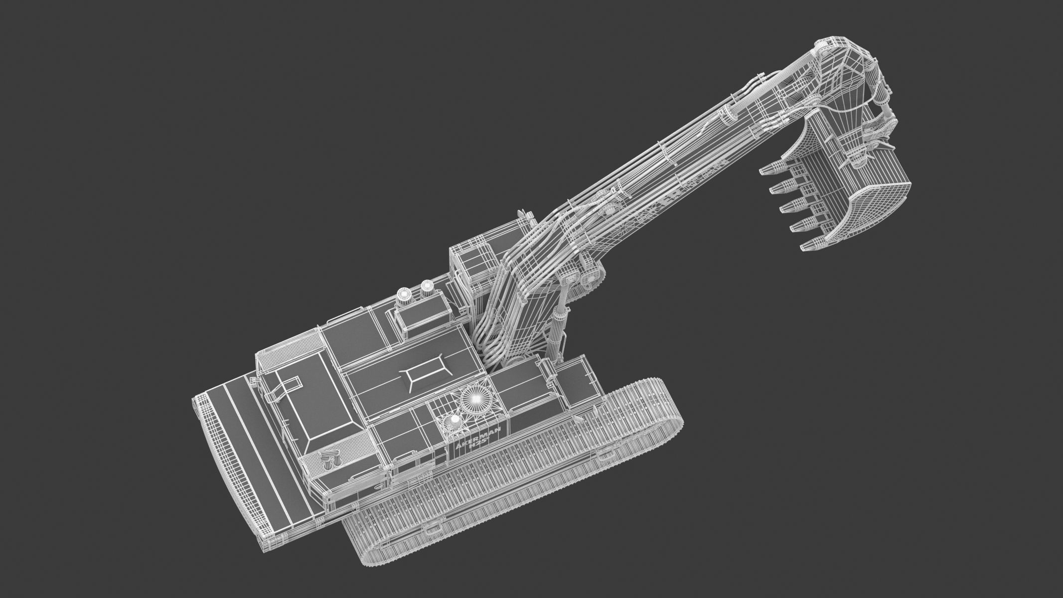Akerman H25D Backhoe Excavator 3D model | CGTrader