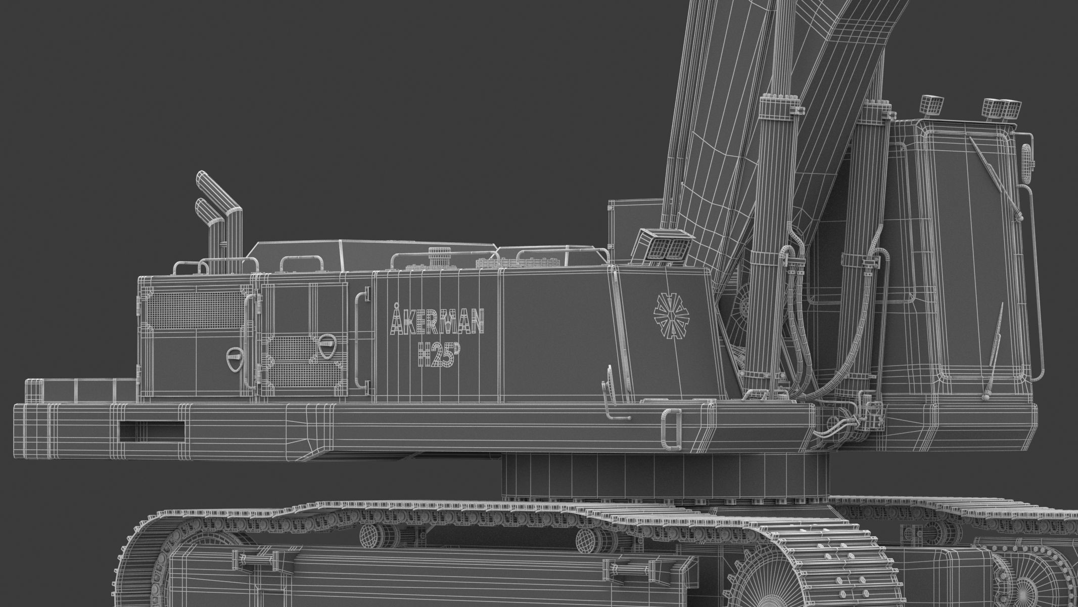 Akerman H25D Backhoe Excavator 3D model | CGTrader