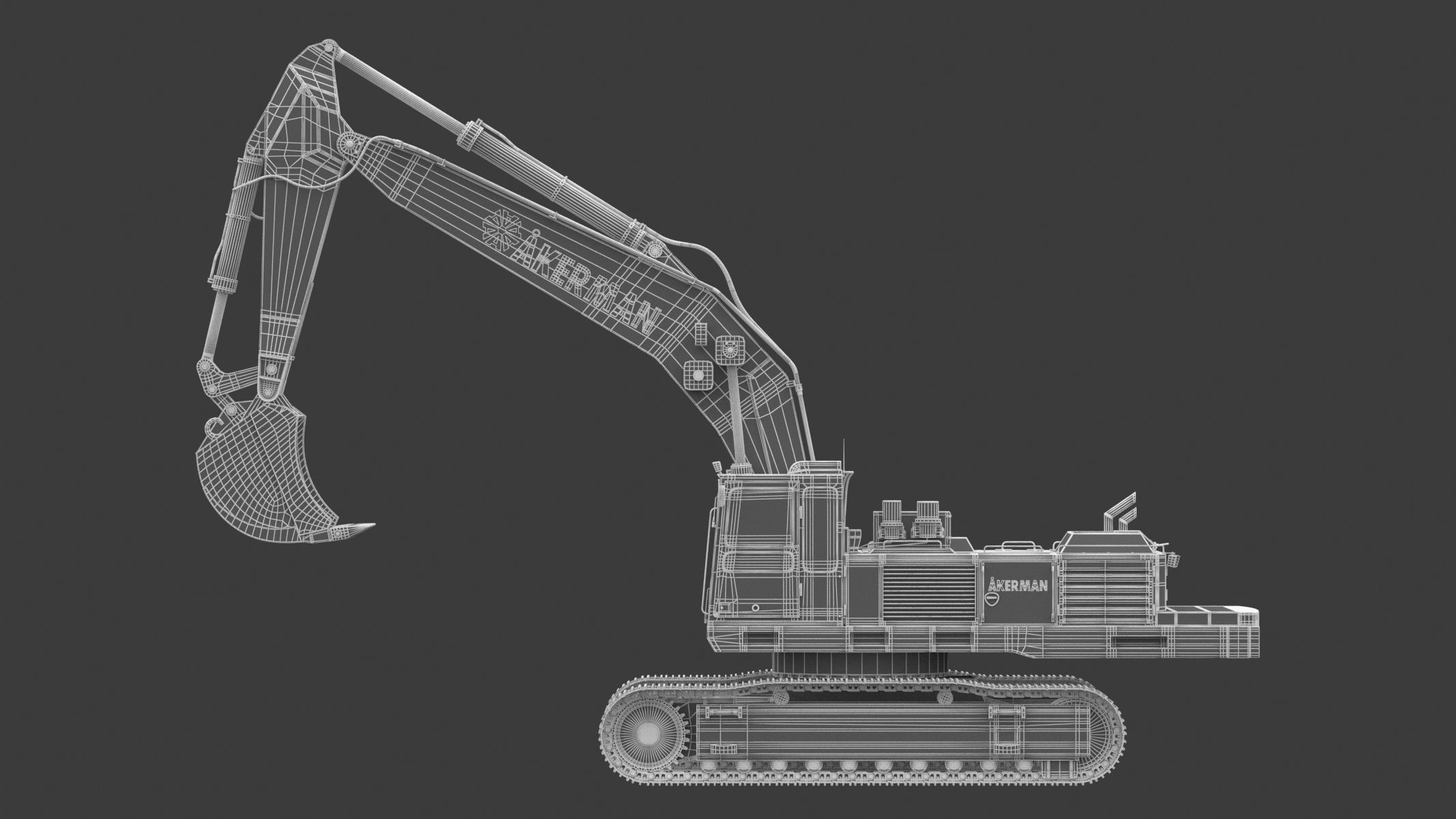 Akerman H25D Backhoe Excavator 3D model | CGTrader