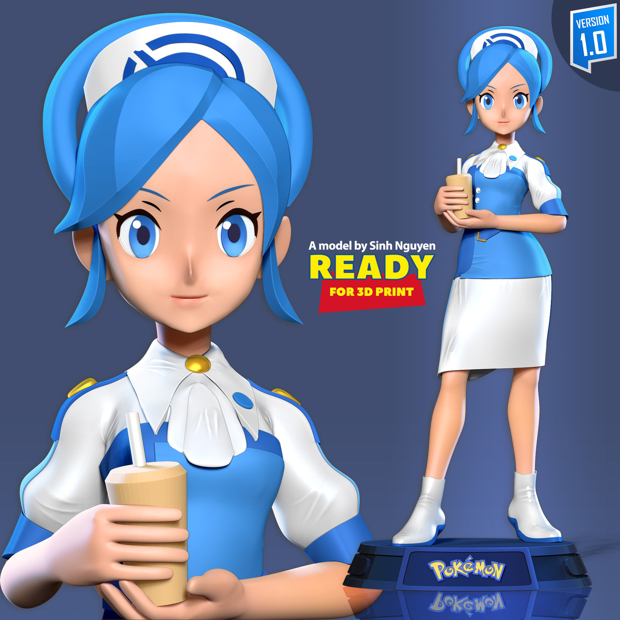 Tricia - Pokemon Masters Fanart 3D model 3D printable | CGTrader