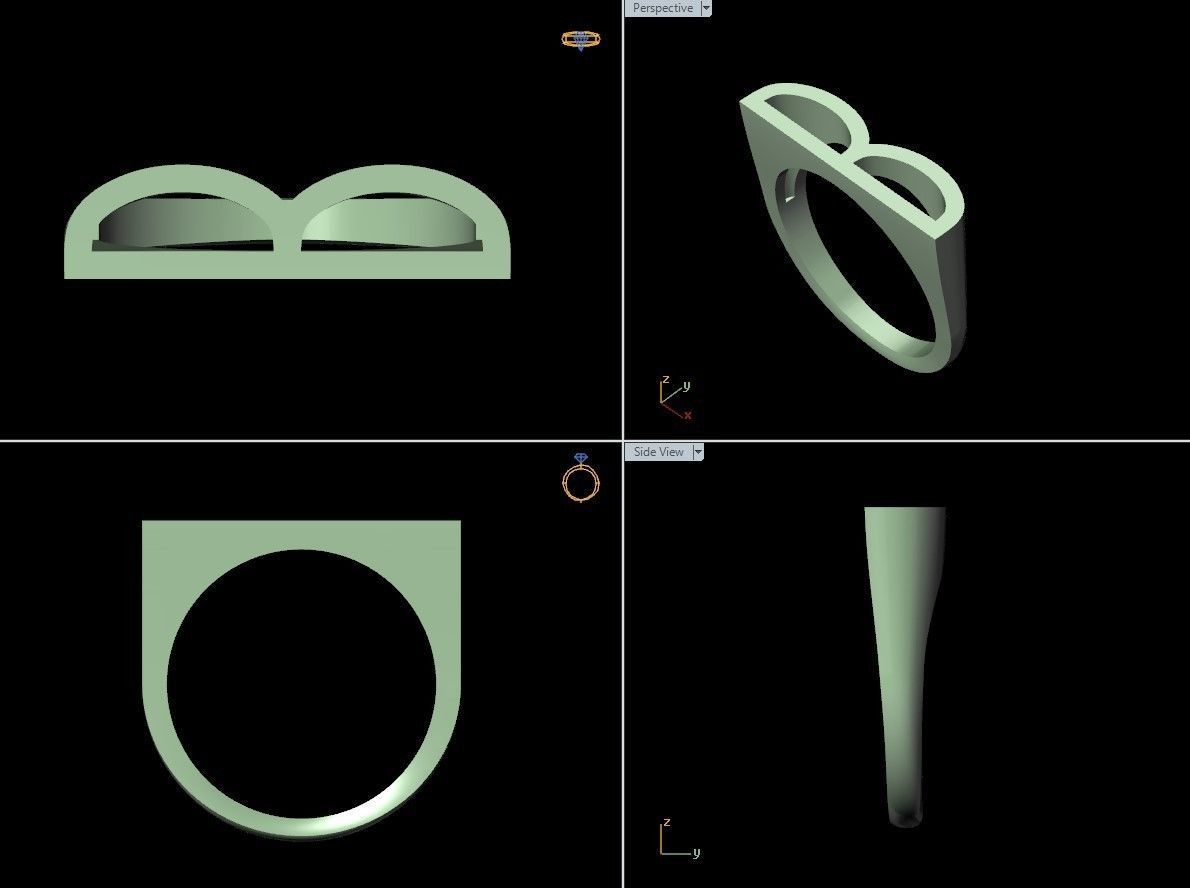 alphabet ring letter B 3D model 3D printable | CGTrader