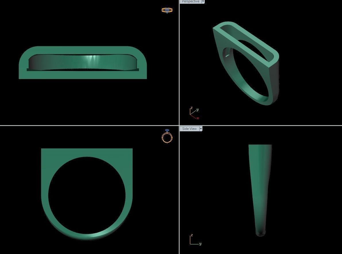 alphabet ring letter D 3D model 3D printable | CGTrader